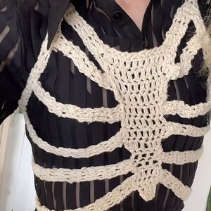 Crochet Skeleton Top, Grunge Fairycore Goth Top, Skeleton Corset ...
