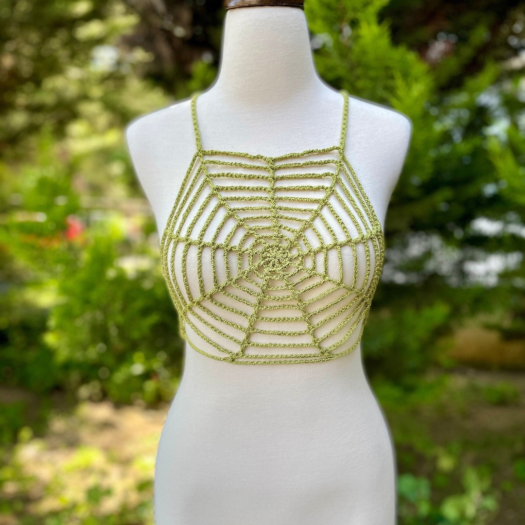 Crochet Spider Web Crop Top, 2-5 Days Delivery,festival Crop Top ...