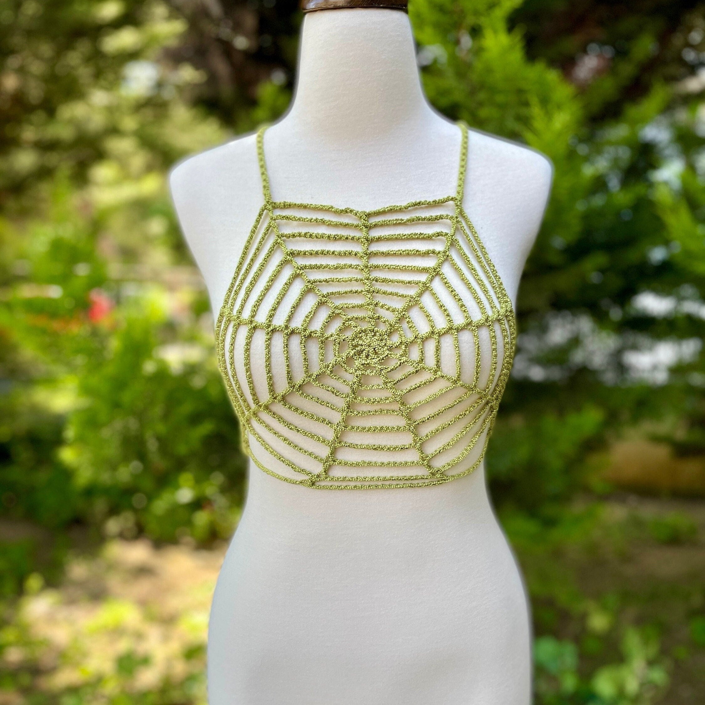 Crochet Spider Web Crop Top 2-5 Days Deliveryfestival Crop - Etsy