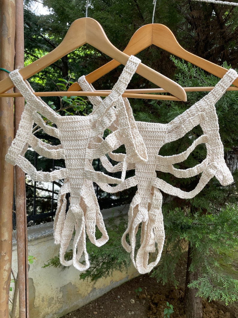 Crochet Skeleton Top Grunge Fairycore Goth Top Skeleton - Etsy