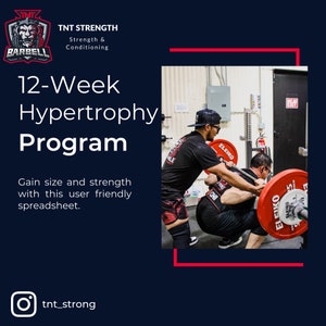 TNT Strength 12-week Hypertrophy Program - Etsy