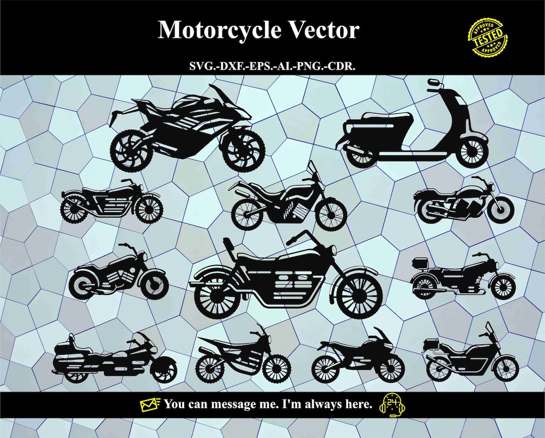 Motorcycle SVG Vector - Etsy