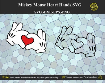 Mickey Mouse Heart Hands - Etsy