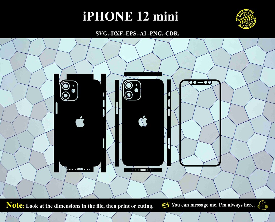 IPhone 12 Mini Skin Template Cut File SVG Vector Cut File - Etsy Ireland