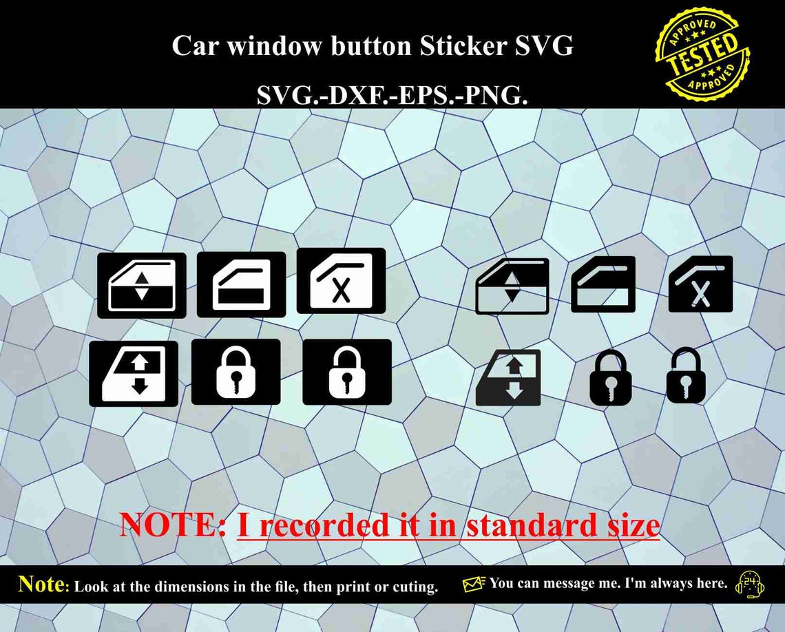 Car Window Button Sticker SVG - Etsy