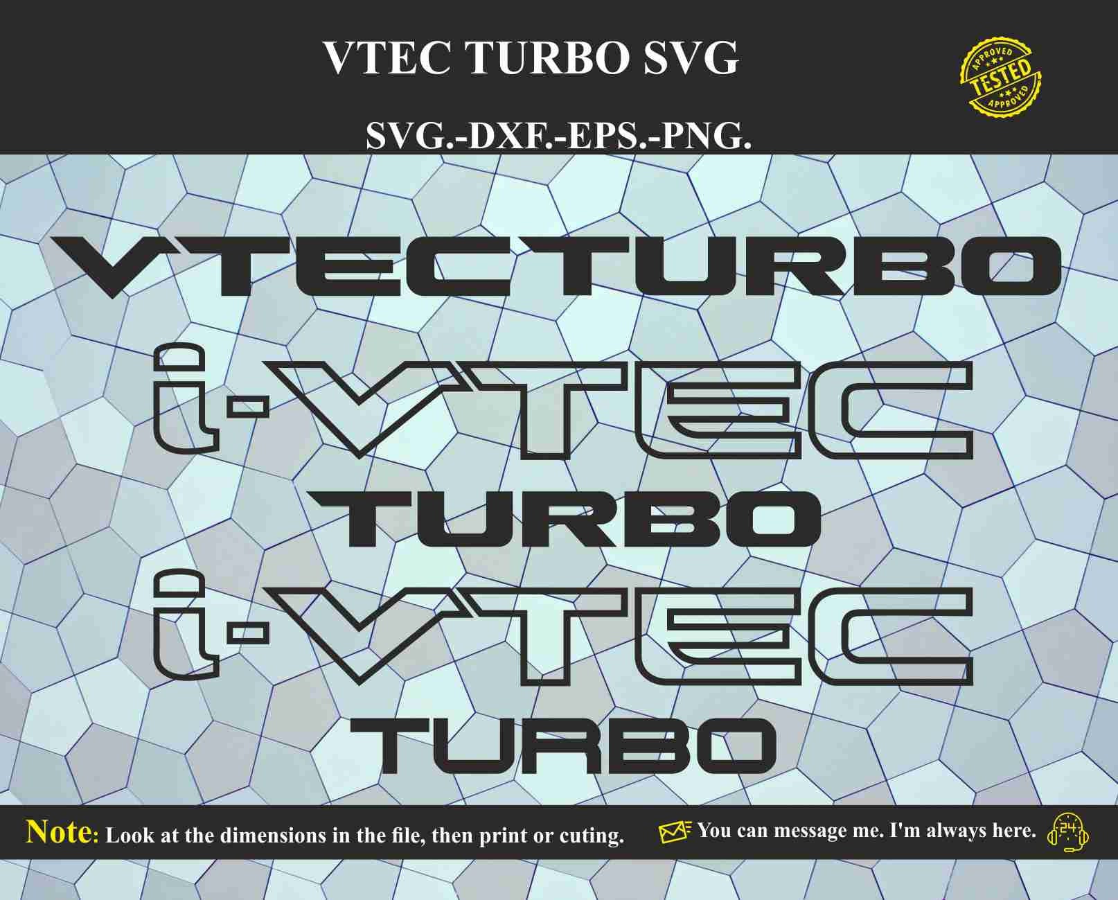 VTEC TURBO SVG Vector - Etsy