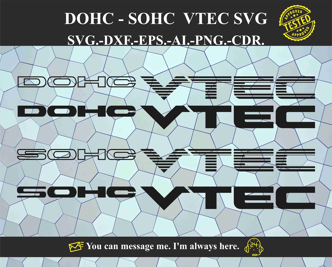 DOHC SOHC VTEC Sticker Svg Vector - Etsy