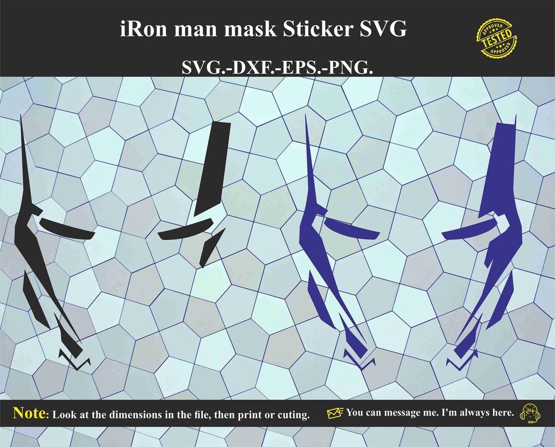 Iron Man Mask Sticker SVG - Etsy