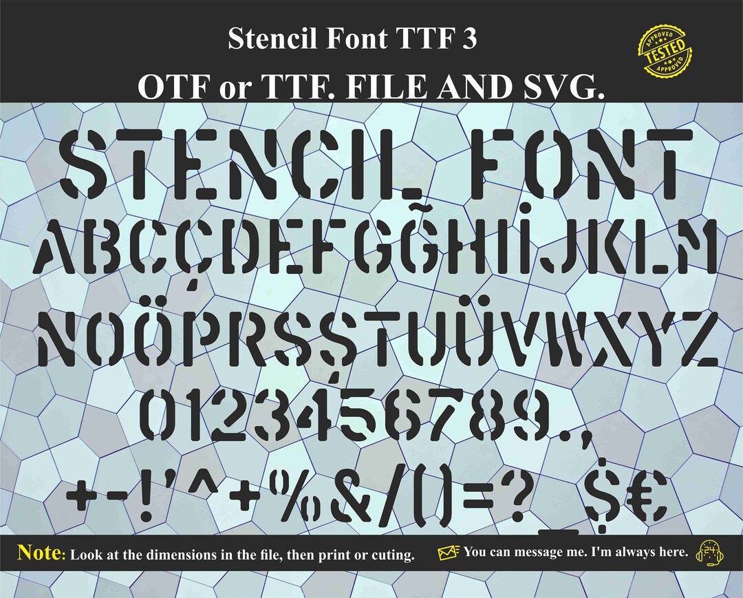 Stencil Font TTF SVG - Etsy UK