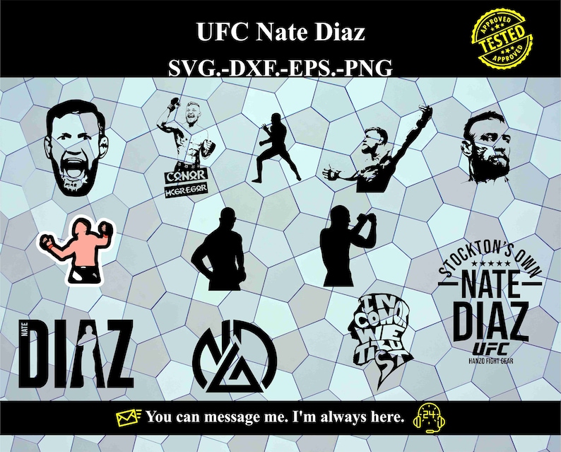 UFC Nate Diaz SVG Vector - Etsy