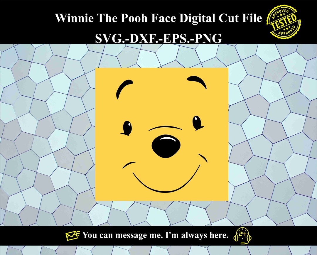Winnie the Pooh Face SVG Vector - Etsy
