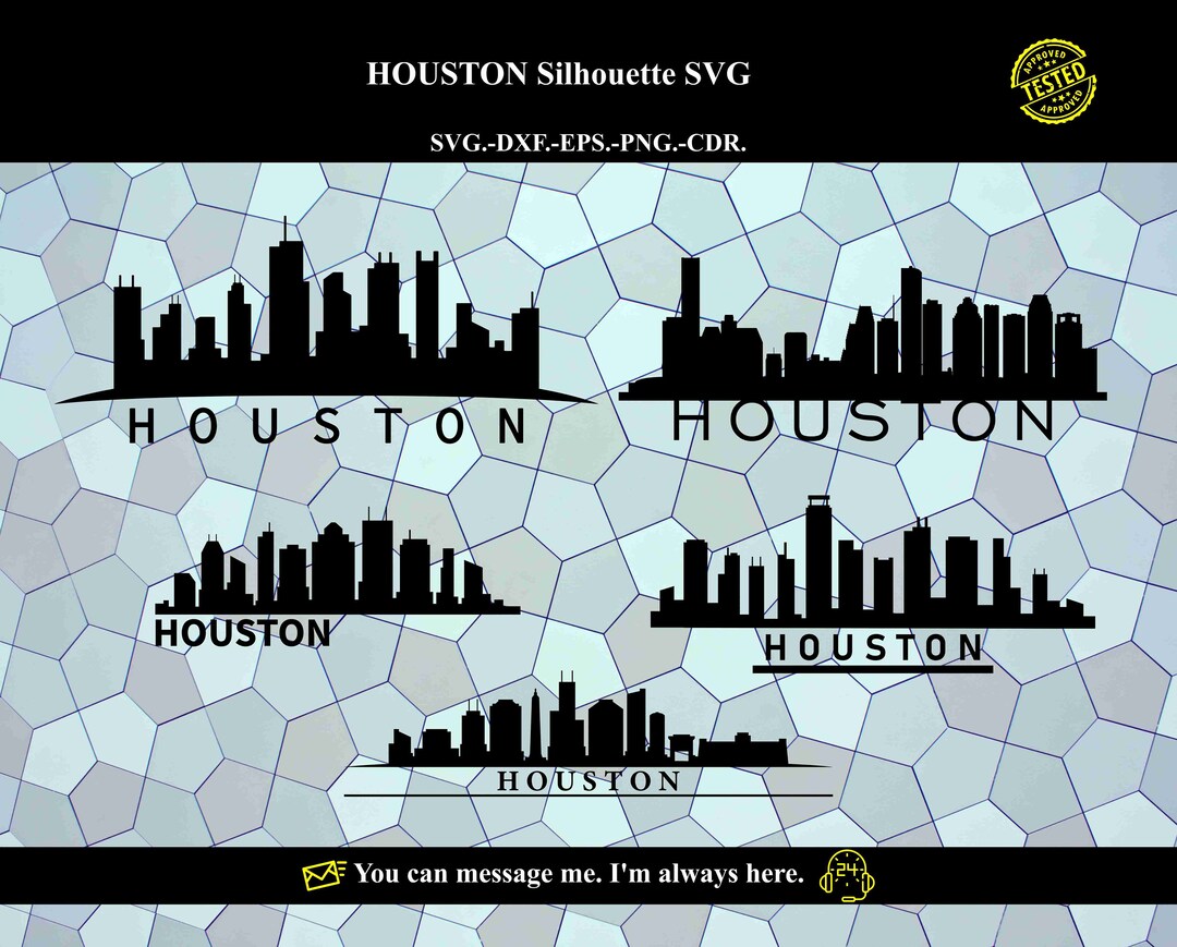 Vector de silueta de Houston SVG - Etsy España