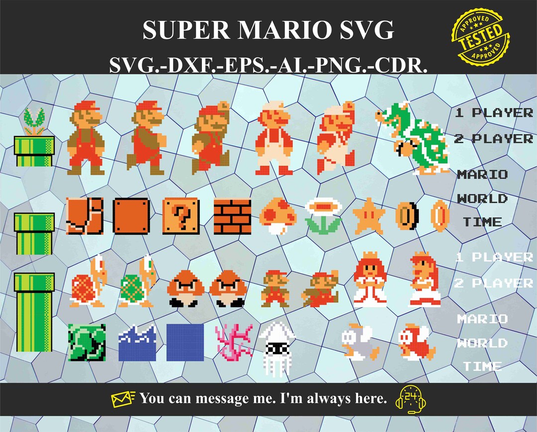 SUPER MARIO SVG Vector - Etsy