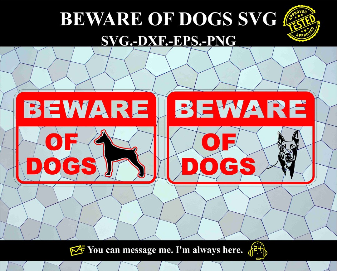 BEWARE OF DOGS Svg Vector - Etsy