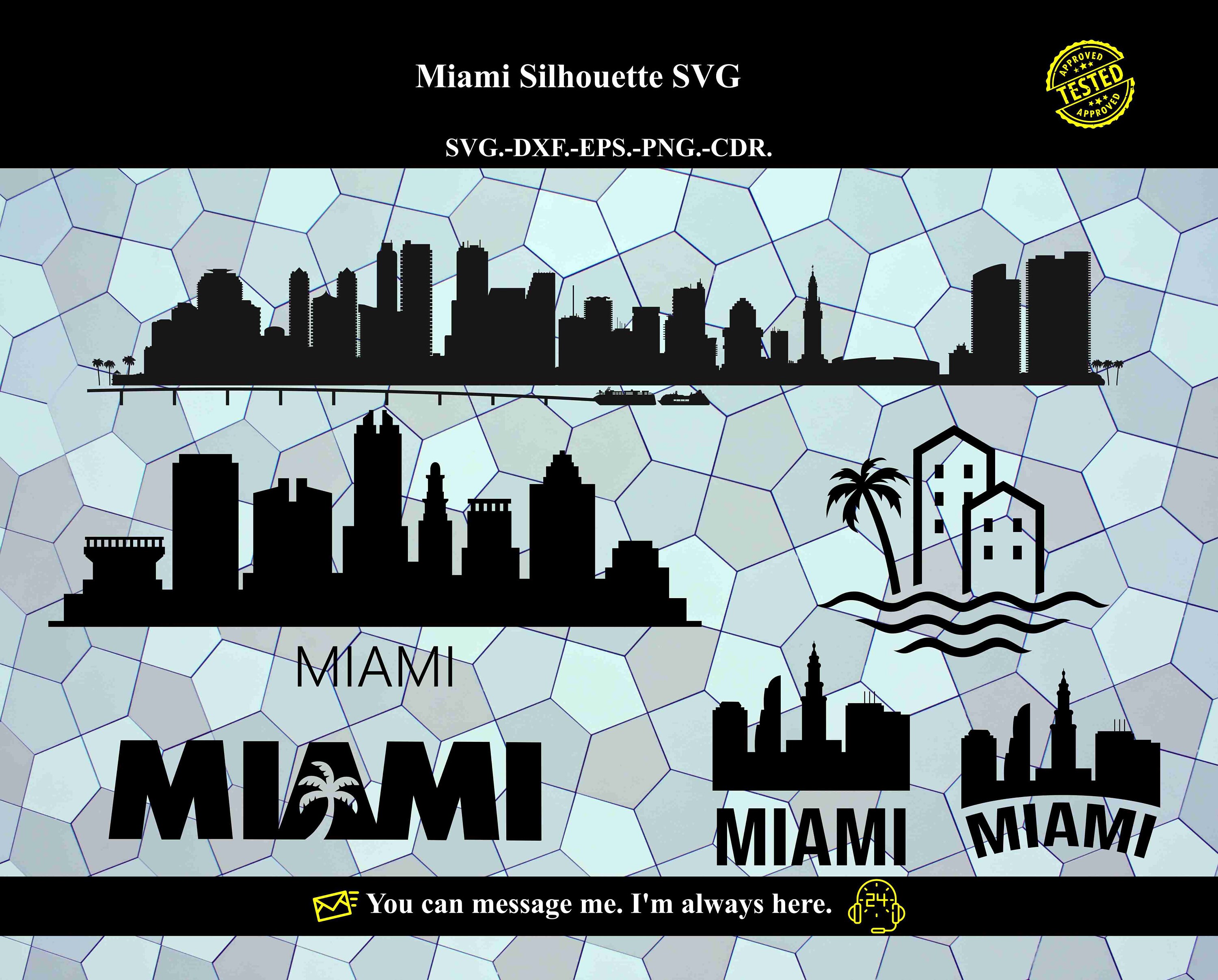 Miami Silhouette SVG Vector - Etsy