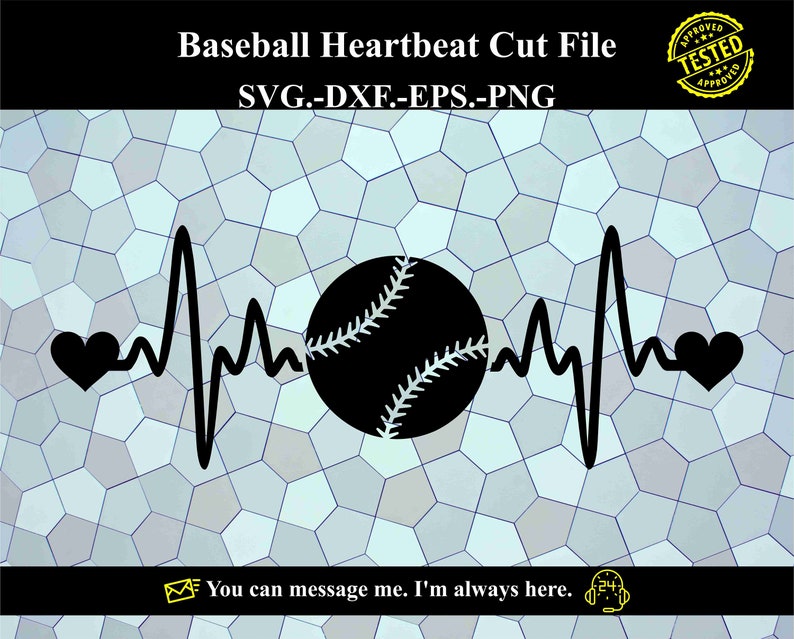 Baseball Heartbeat SVG Vector - Etsy