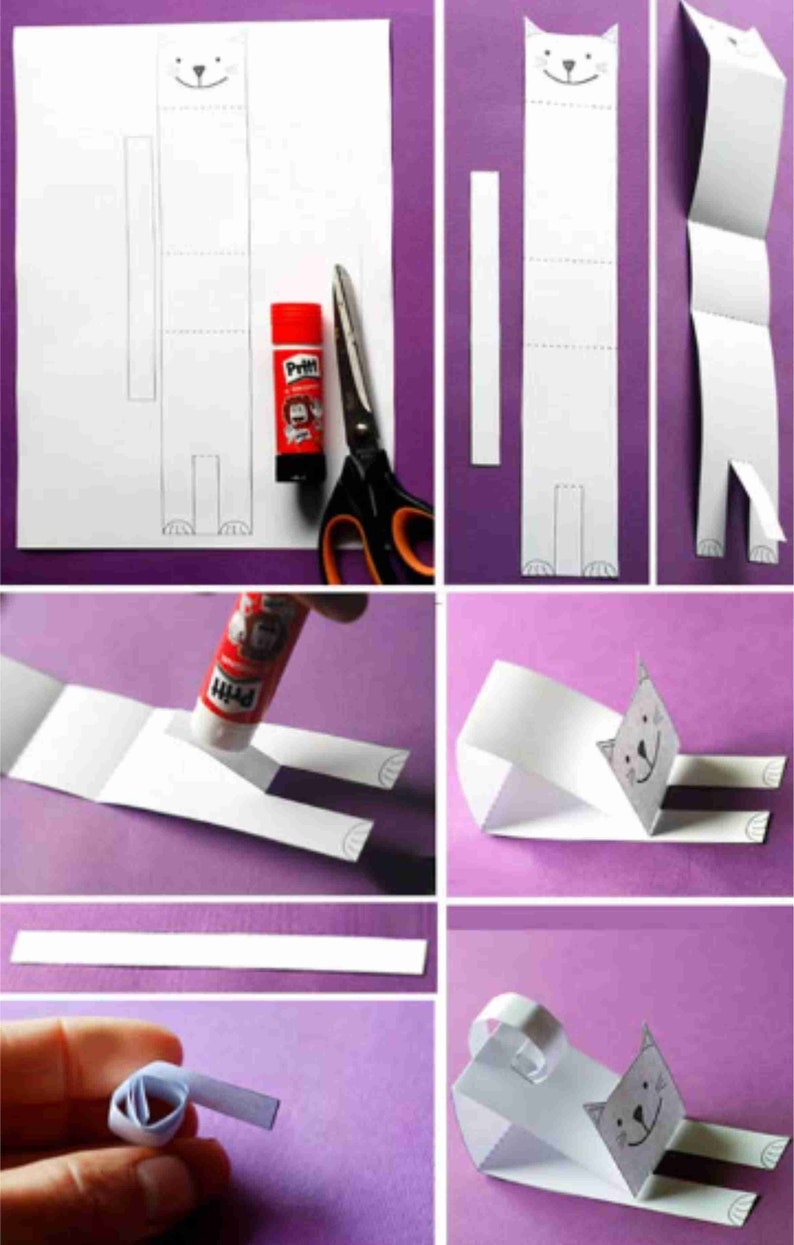 Foldable Cat Printable 3d Cat Printable - Etsy