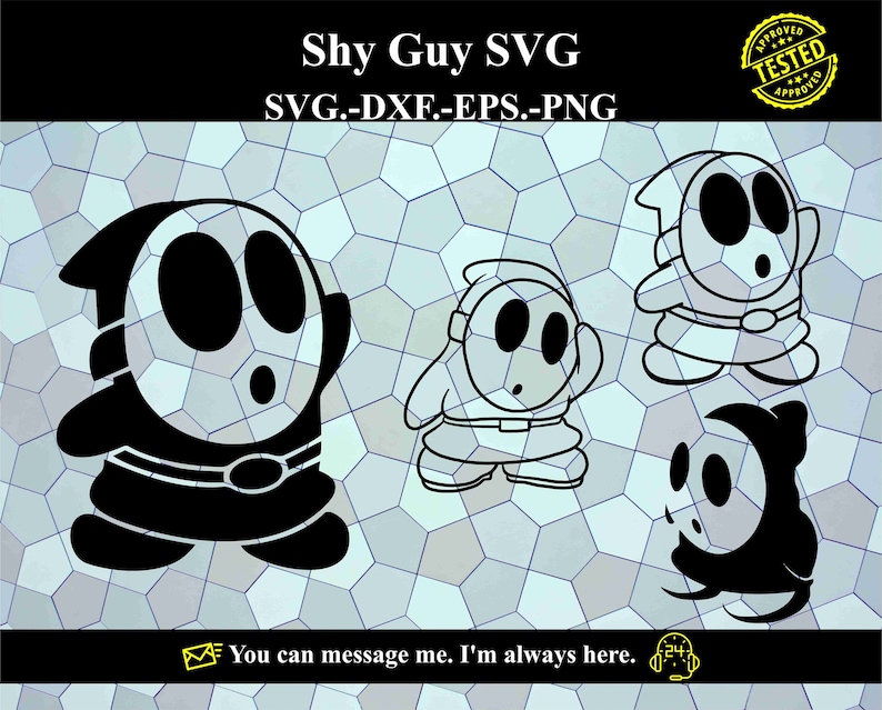 Shy Guy SVG Vector I Saved the Drawings One by One. - Etsy