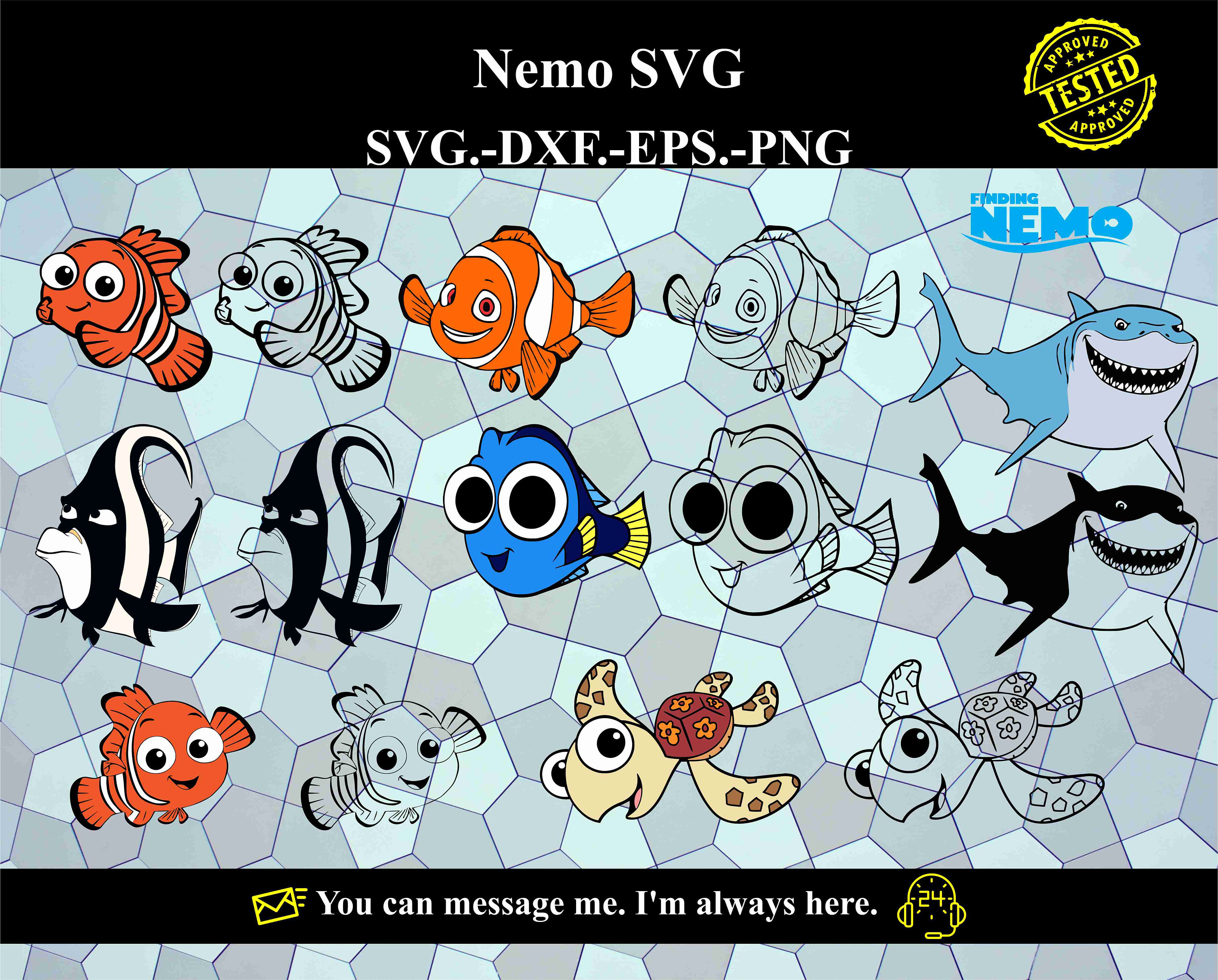 Nemo SVG Vector I Saved the Drawings One by One. - Etsy