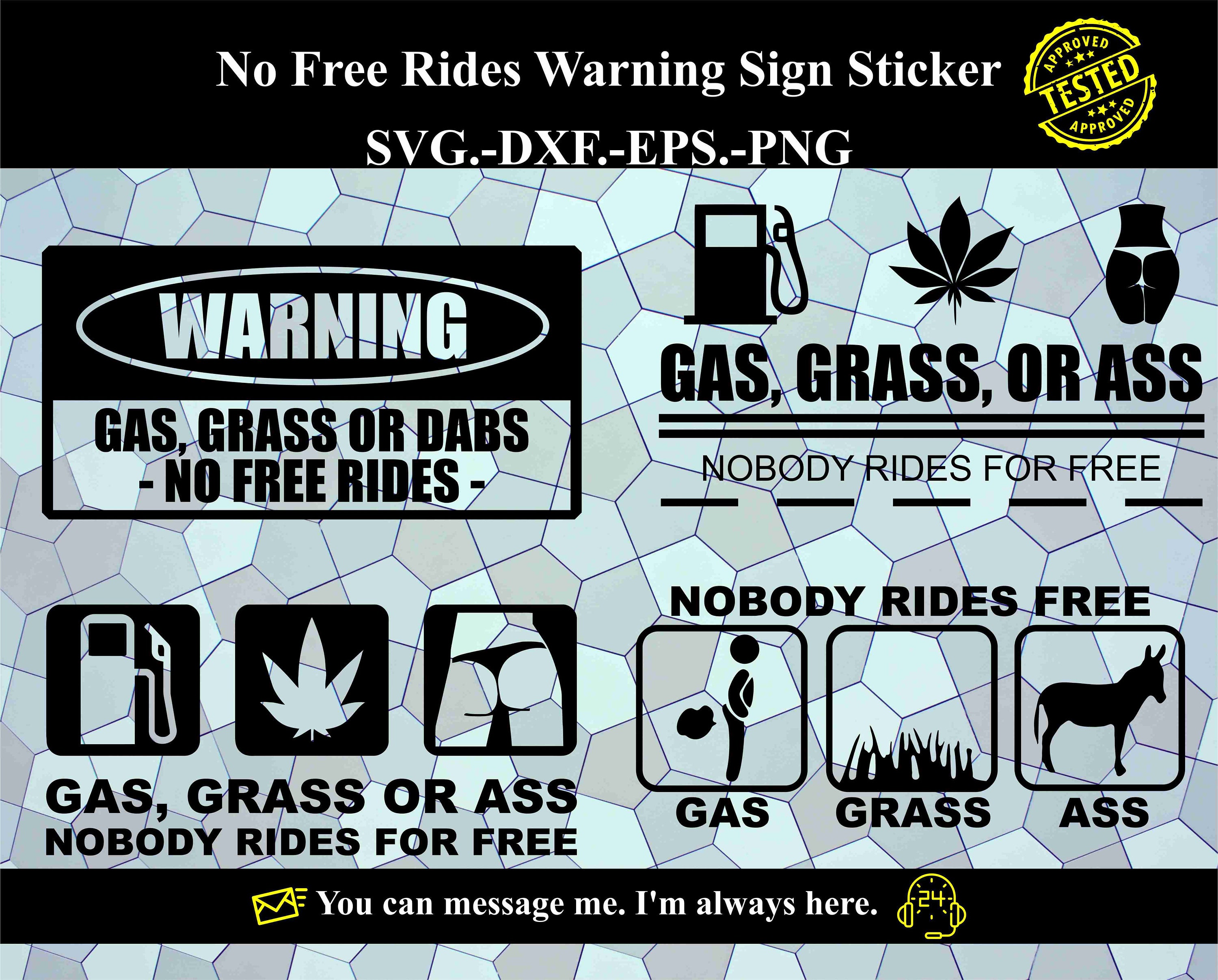 No Free Rides Warning Sign Sticker SVG Vector I Saved the Drawings One ...