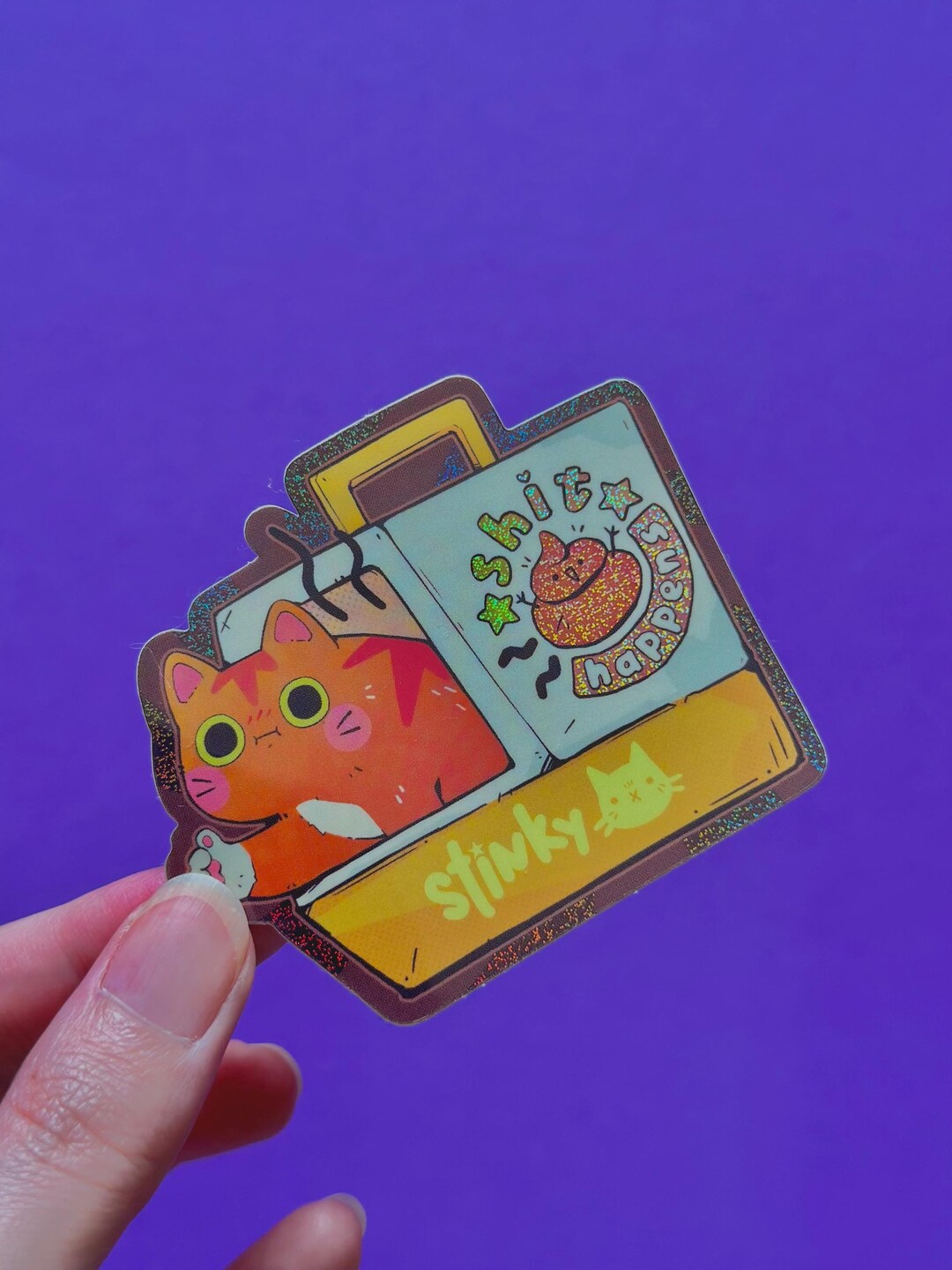 Shit Happens Pooping Cat Pixie Dust Sticker - Etsy