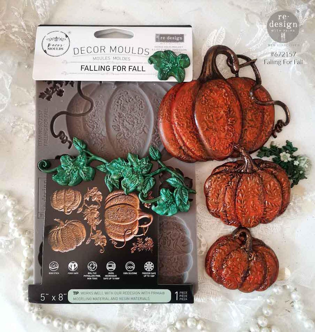 Redesign With Prima Decor Moulds® FALLING FOR FALL 1 Pc, 5x8x8mm - Etsy