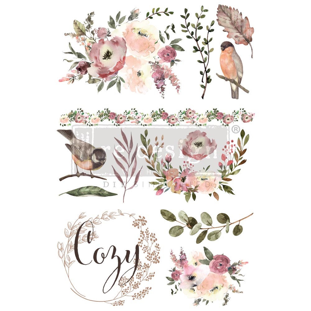 NEW! Redesign With Prima~ Decor Transfers® - COZY EVENING - Sheet Size ...