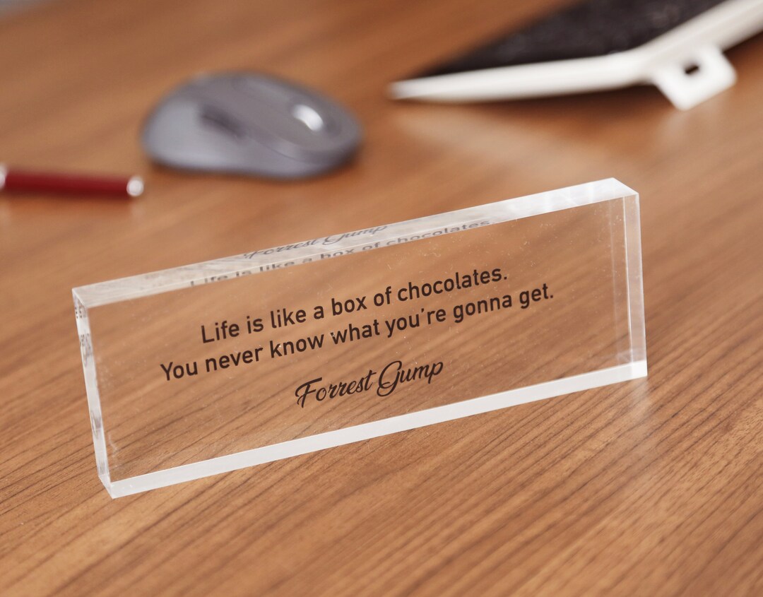 Desk Name Plates Personalized With Message Gift Plexi Name - Etsy