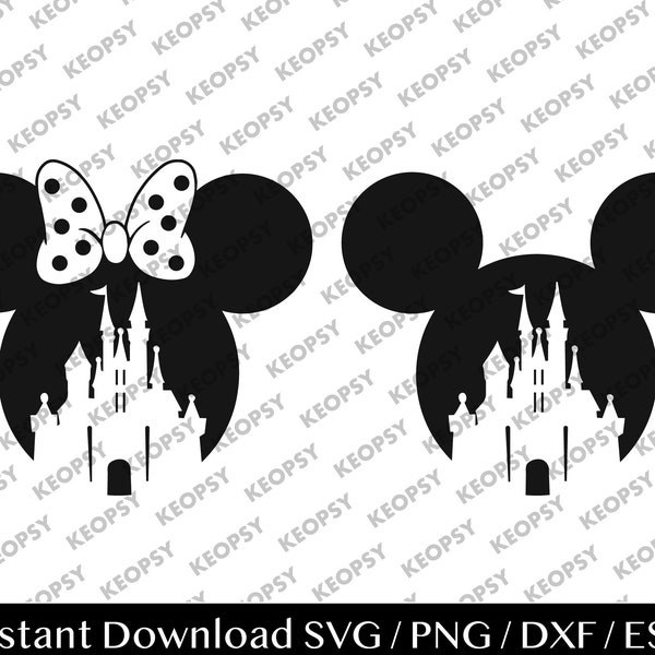 Minnie Mouse Head Castle Svg - Etsy