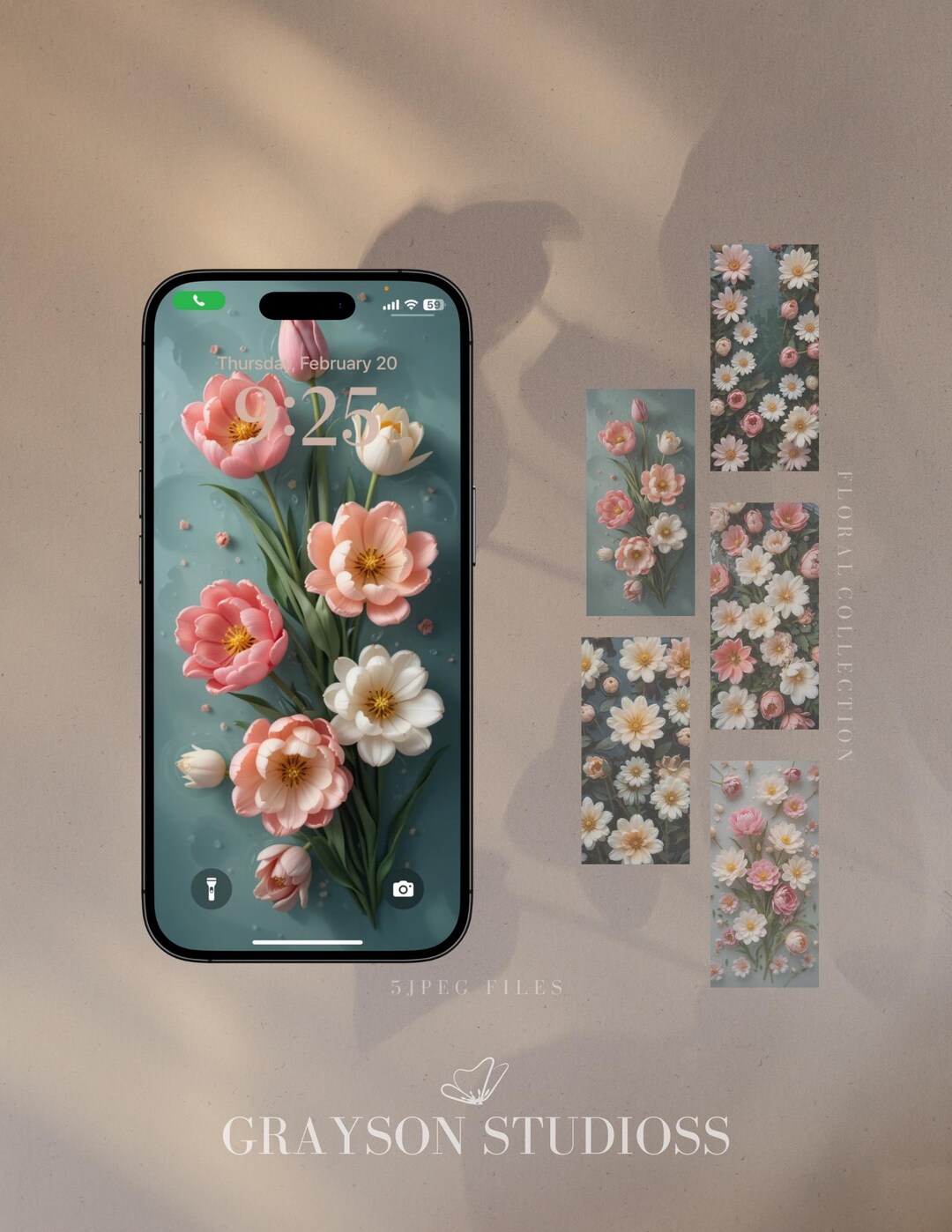 IPhone Wallpaper 5 Pack | Floral Dreamscape Water Collection | iPhone ...