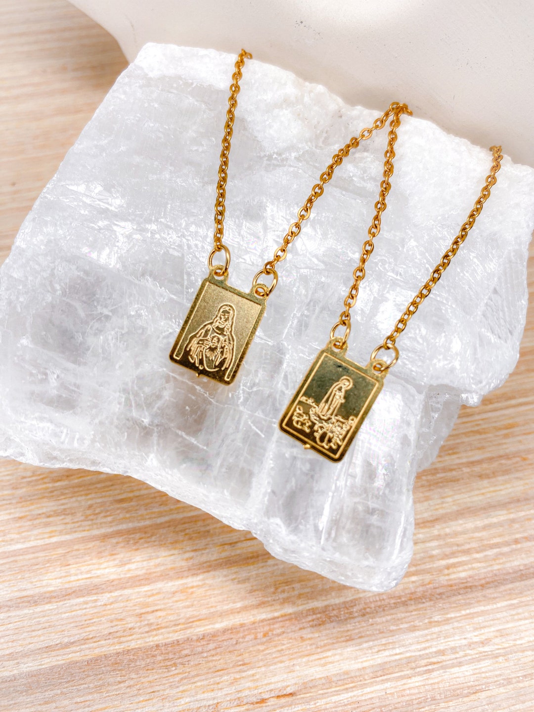 Gold-filled Scapular Necklace, Religious Catholic Jewelry - Etsy