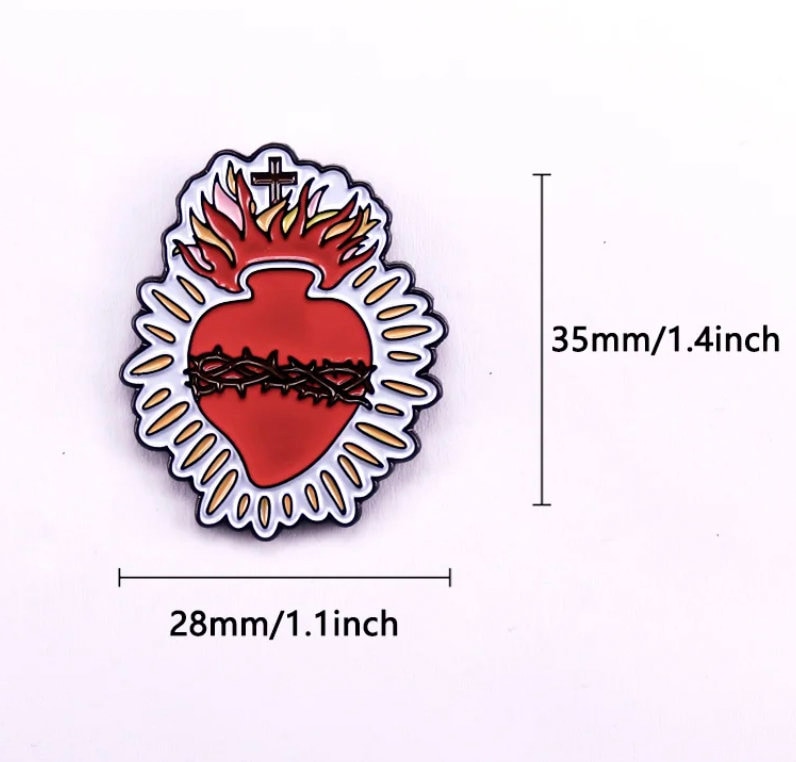 Sacred Heart of Jesus Lapel Pin - Etsy