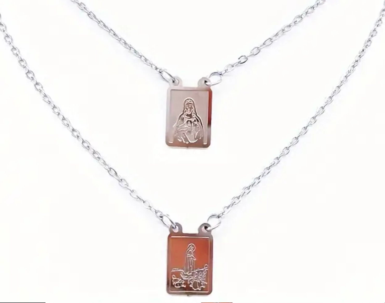 Gold and Silver Scapular, Escapulario, Confirmation Gift, Religious ...
