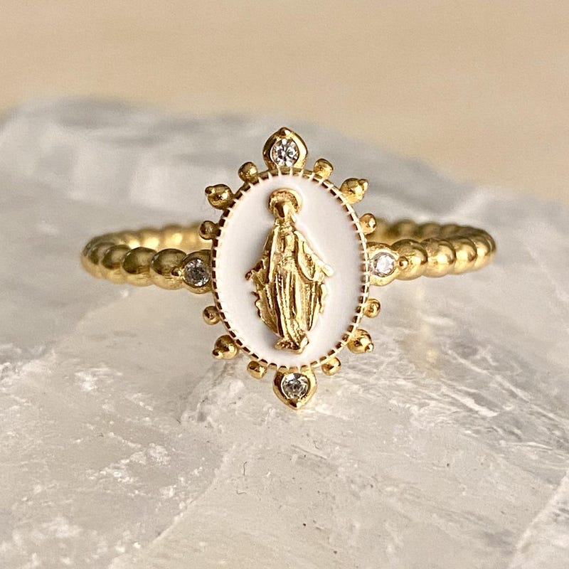 Virgin Mary Ring - Etsy
