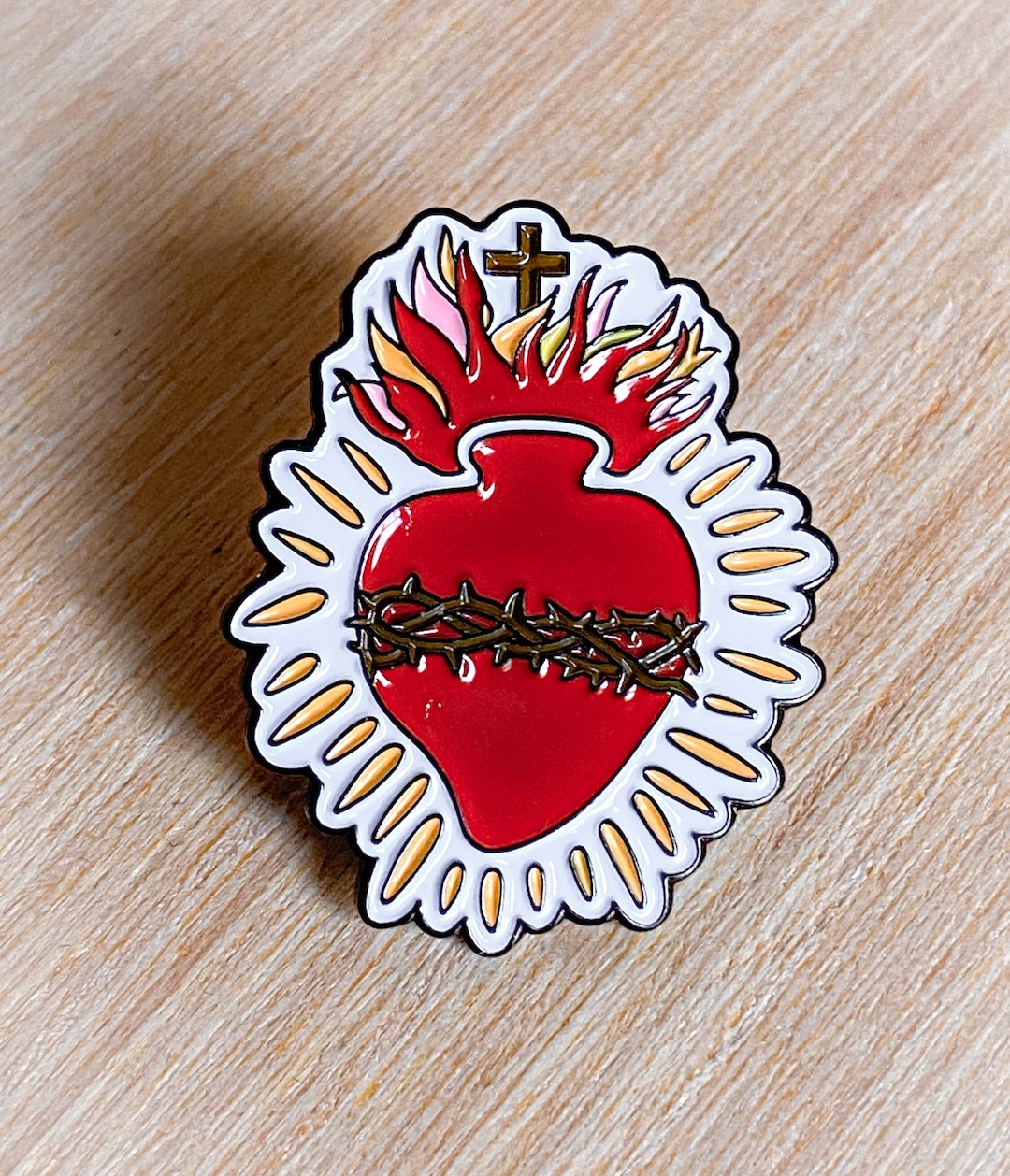 Sacred Heart of Jesus Lapel Pin - Etsy