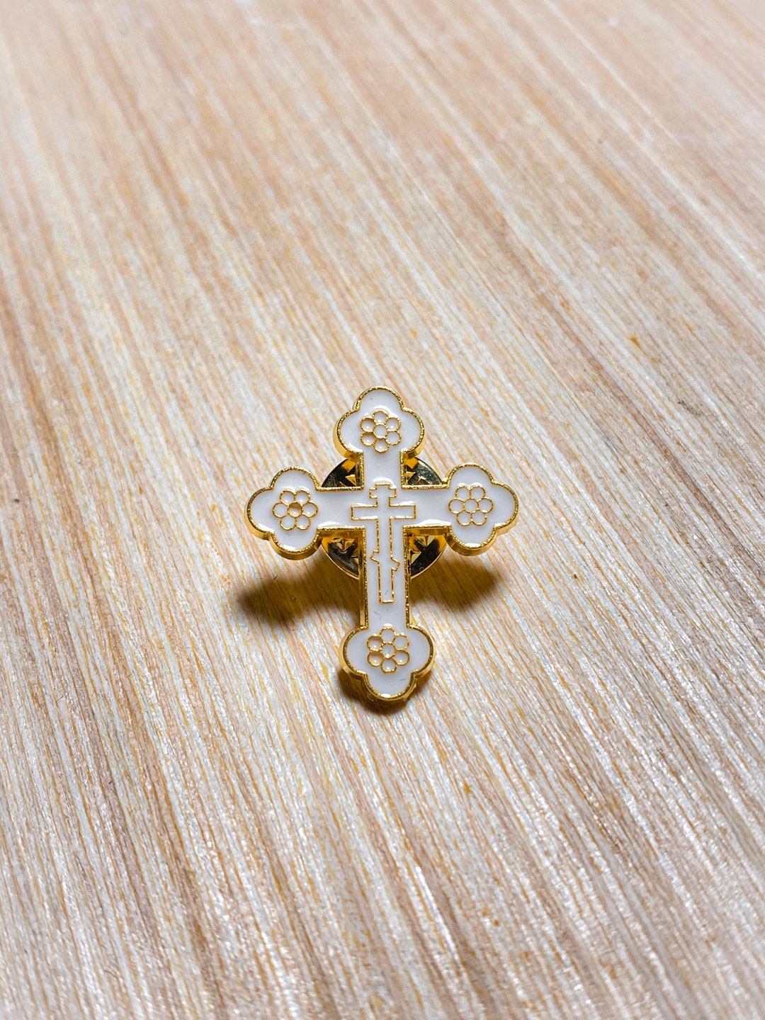Cross Pin, Red, Blue, White and Gold Cross Pin, Jesus Lapel Pin ...