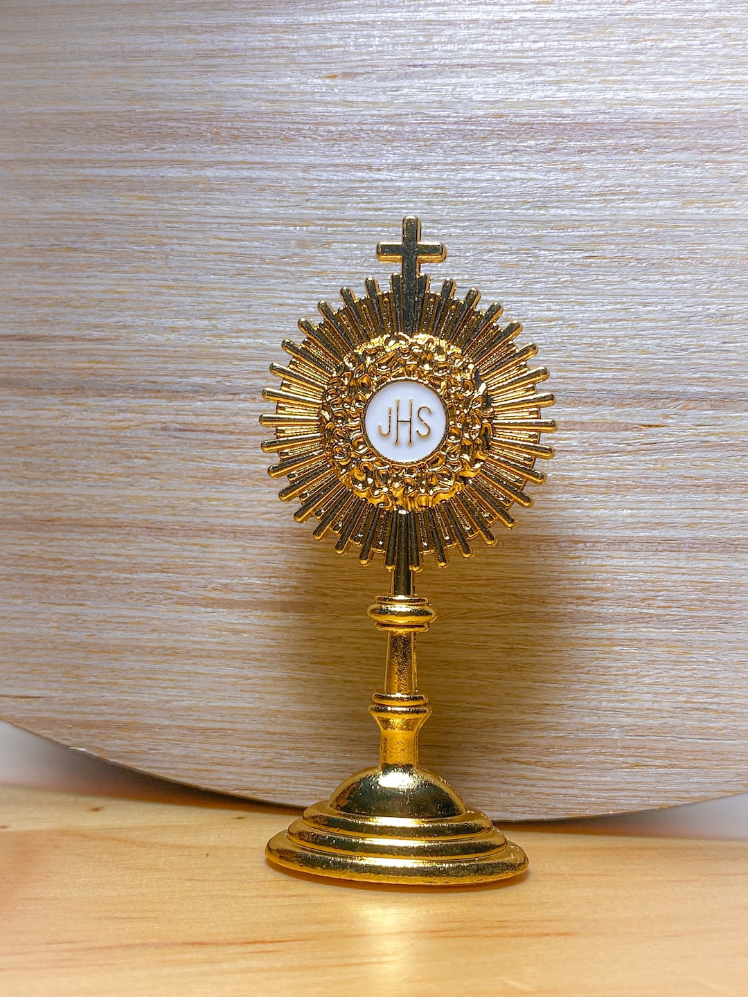 Mini Monstrance Figurine | Catholic Adoration Gift | Blessed Sacrament ...