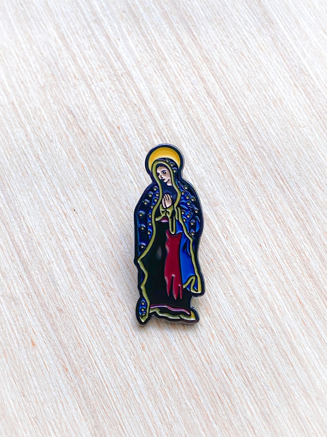 Virgin Mary Pin, Broche Virgen Maria, Christian Catholic Pin, Catholic ...