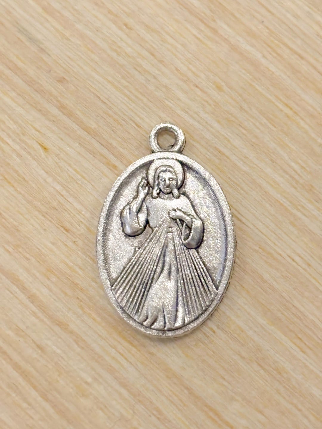 Divine Mercy Medal Charm, Jesus I Trust in You, Catholic Pendant for ...