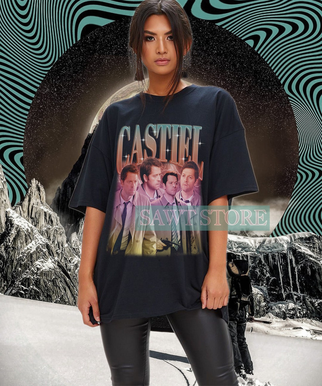 Retro CASTIEL T-shirt - Castiel Bootleg Tees, Castiel Fans, Castiel ...