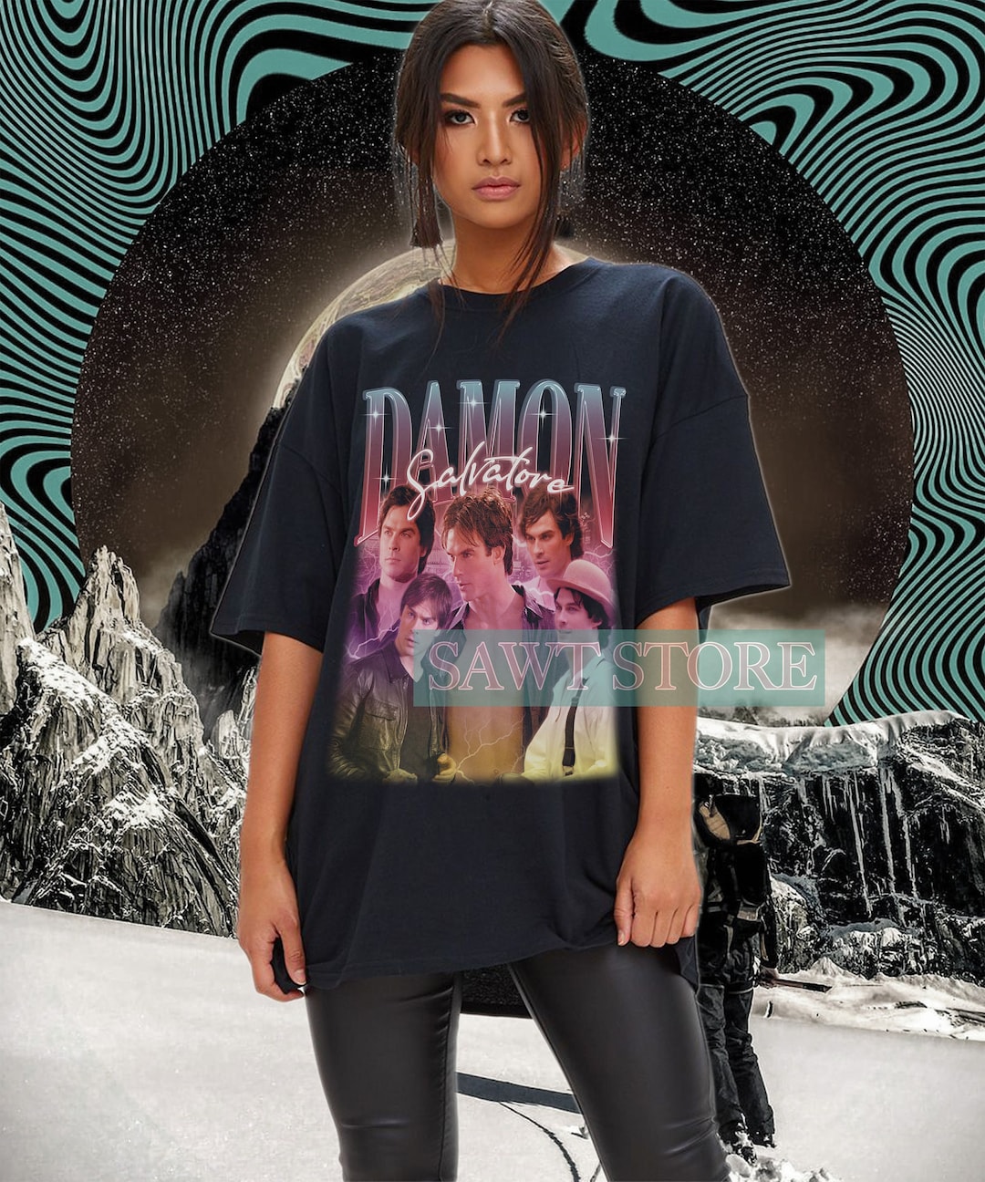 DAMON SALVATORE Vintage Shirt, Damon Salvatore the Vampie Diaries ...