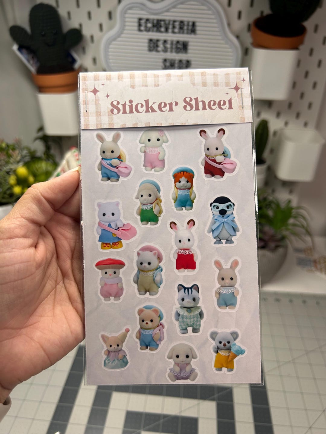 Calico Critter Sticker Sheet, Sticker Sheet, Retro Stickers ...