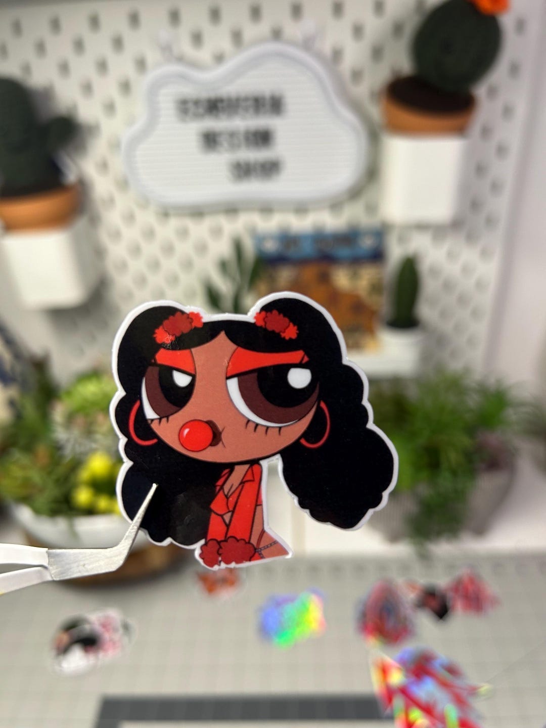 Latina Powerpuff Girl Sticker, Latino Sticker, Vinyl Stickers, Stickers ...