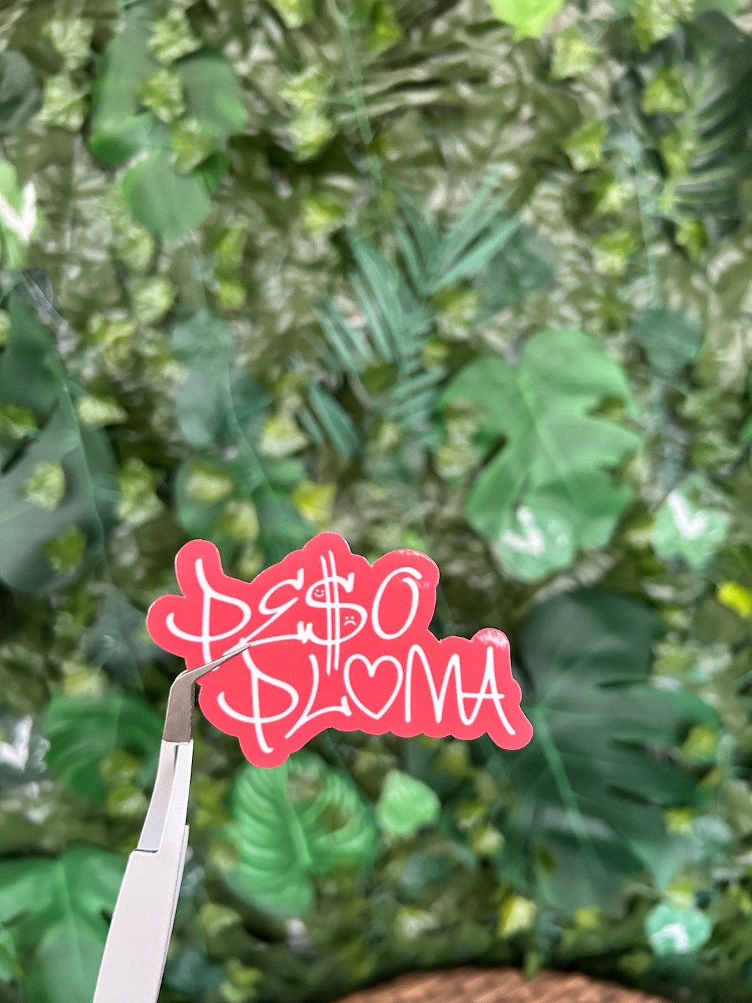 Peso Pluma Name Red Vinyl Sticker, Peso Pluma Sticker, Peso Pluma Heart ...