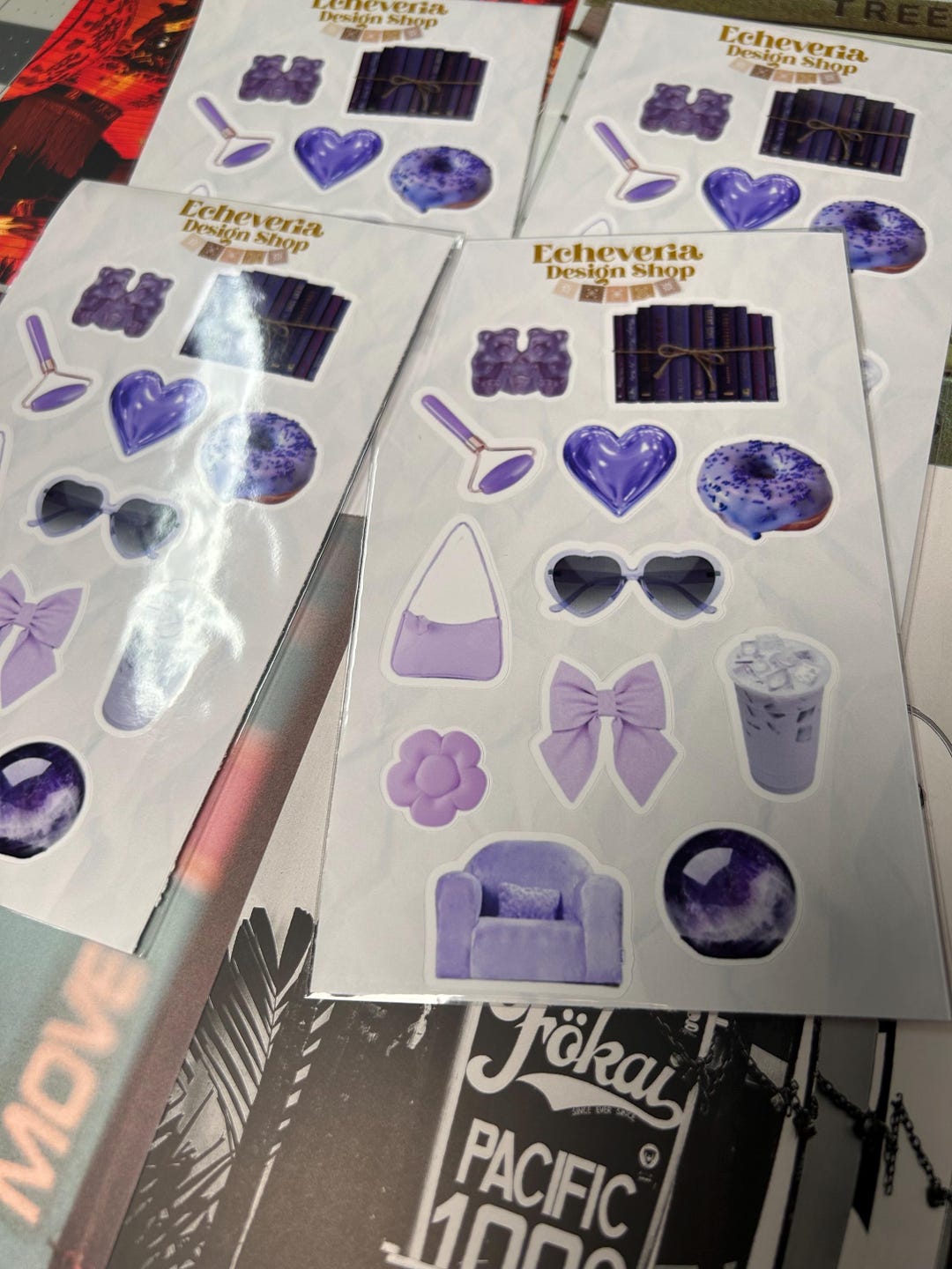 Purple Aesthetic Journal Sticker Sheet, Sticker Sheet, Retro Stickers ...
