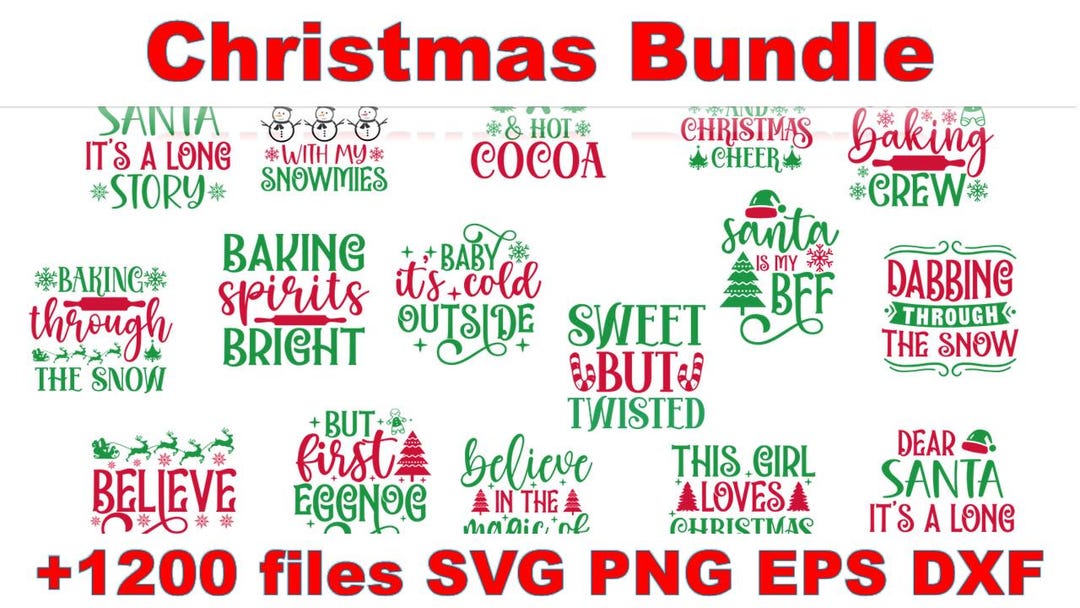 Ultimate Christmas Graphics Bundle- Over 1200 Festive Designs in Svg ...
