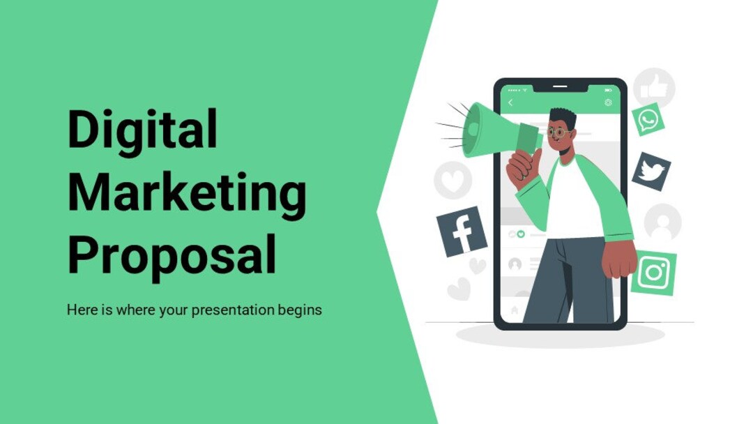 Digital Marketing Proposal Powerpoint Template 48 Slides - Etsy