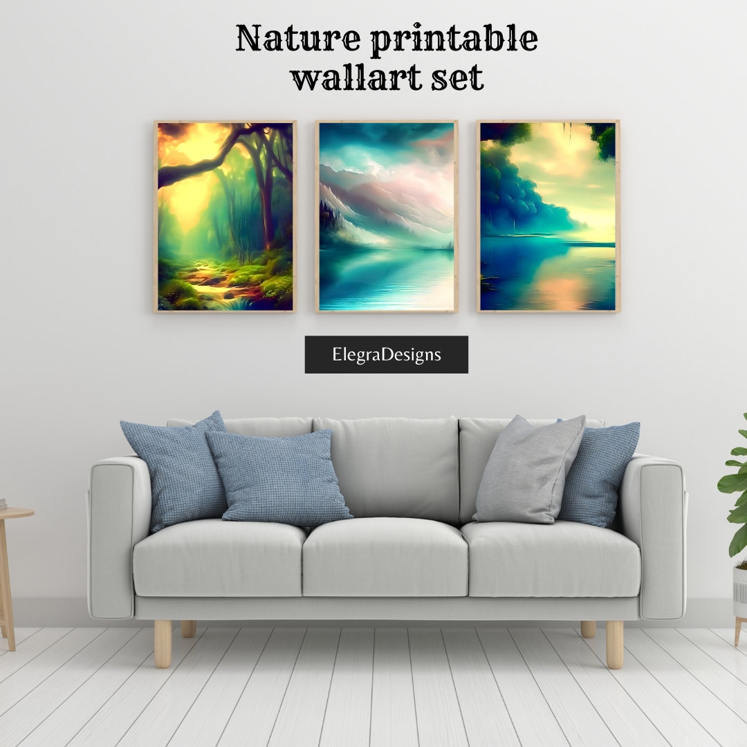Nature Printable Wallart Set, Nature Printable-wallart, Landscape Print ...