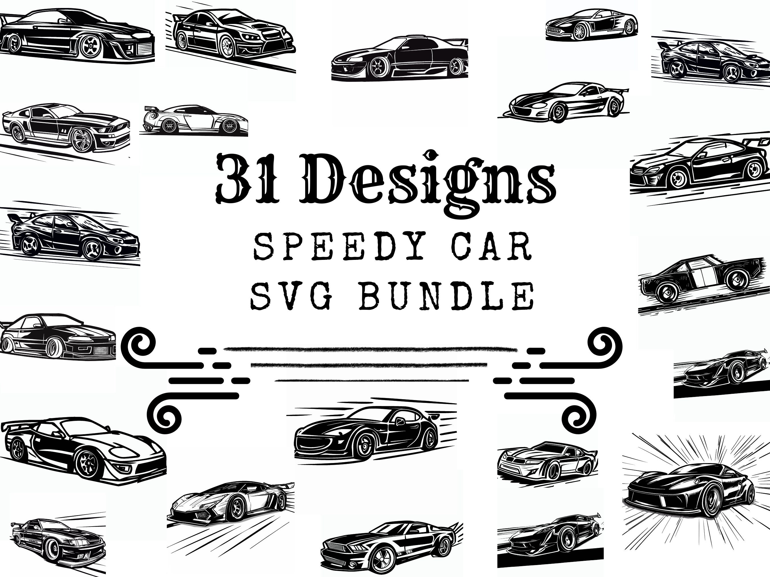 Speedy Car SVG Bundle, Fast Car SVG Bundle, Racing Car SVG Bundle ...