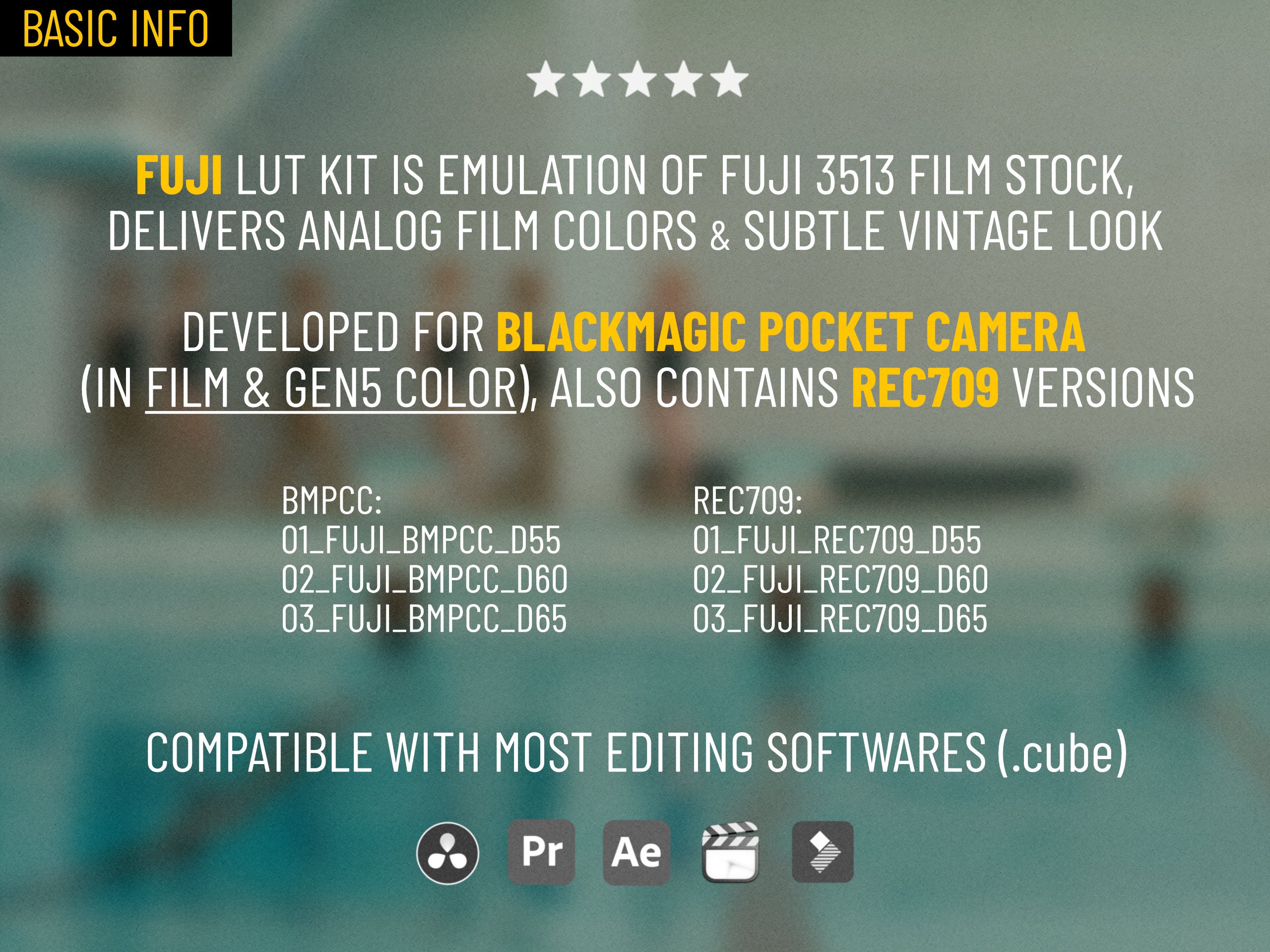 FUJI Film Emulation LUT Super16 Cinematic Video Preset for Professional ...